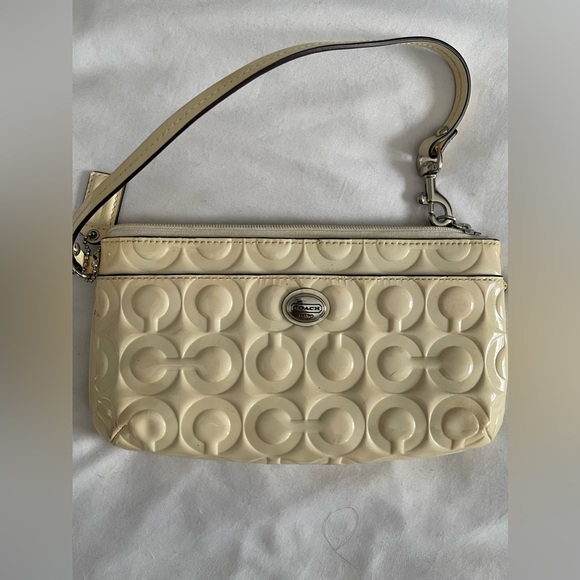 Coach | Bags | Coach Cream Colored Wristlet | Poshmark
